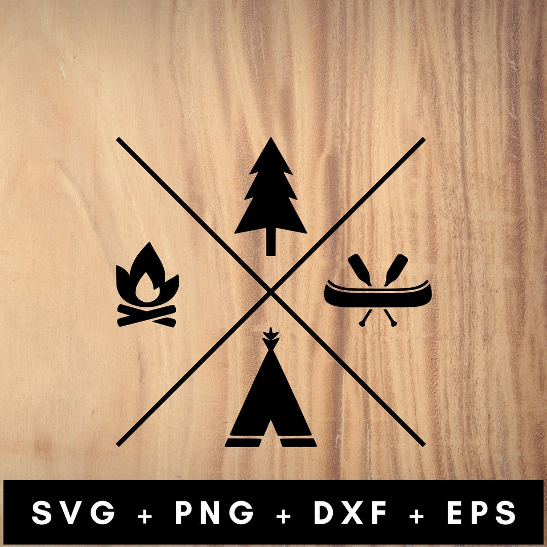 Camping Svg, Canoe Svg, Wilderness Svg, Tent Svg, Teepee Svg, Tree Svg ...