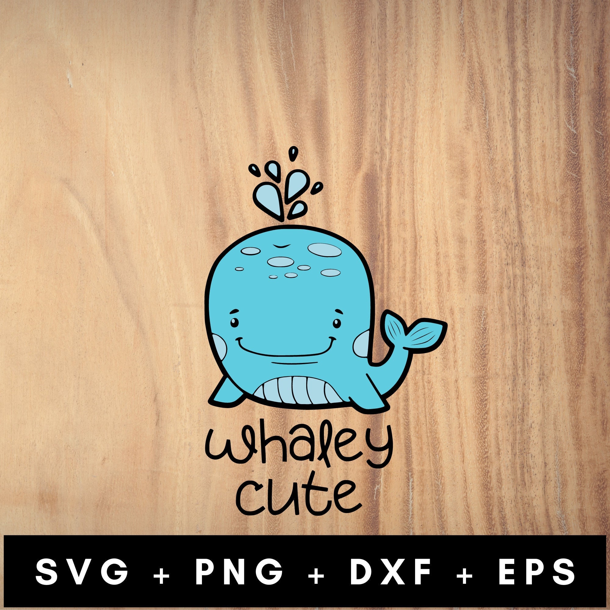 Whaley Cute Svg Png Dxf Eps Whale Svg Sea Animals Svg Fish - Etsy