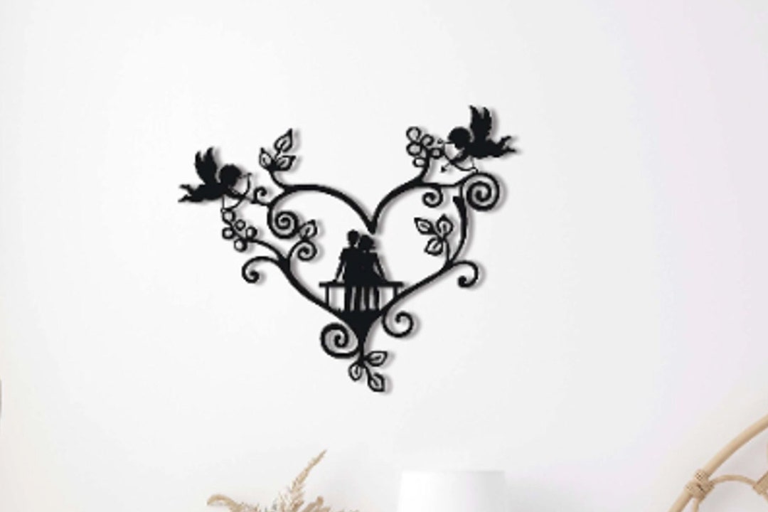 Love Tree Wall Art,love Metal Sign, Metal Wall Decor, Eros Lovers Decor ...