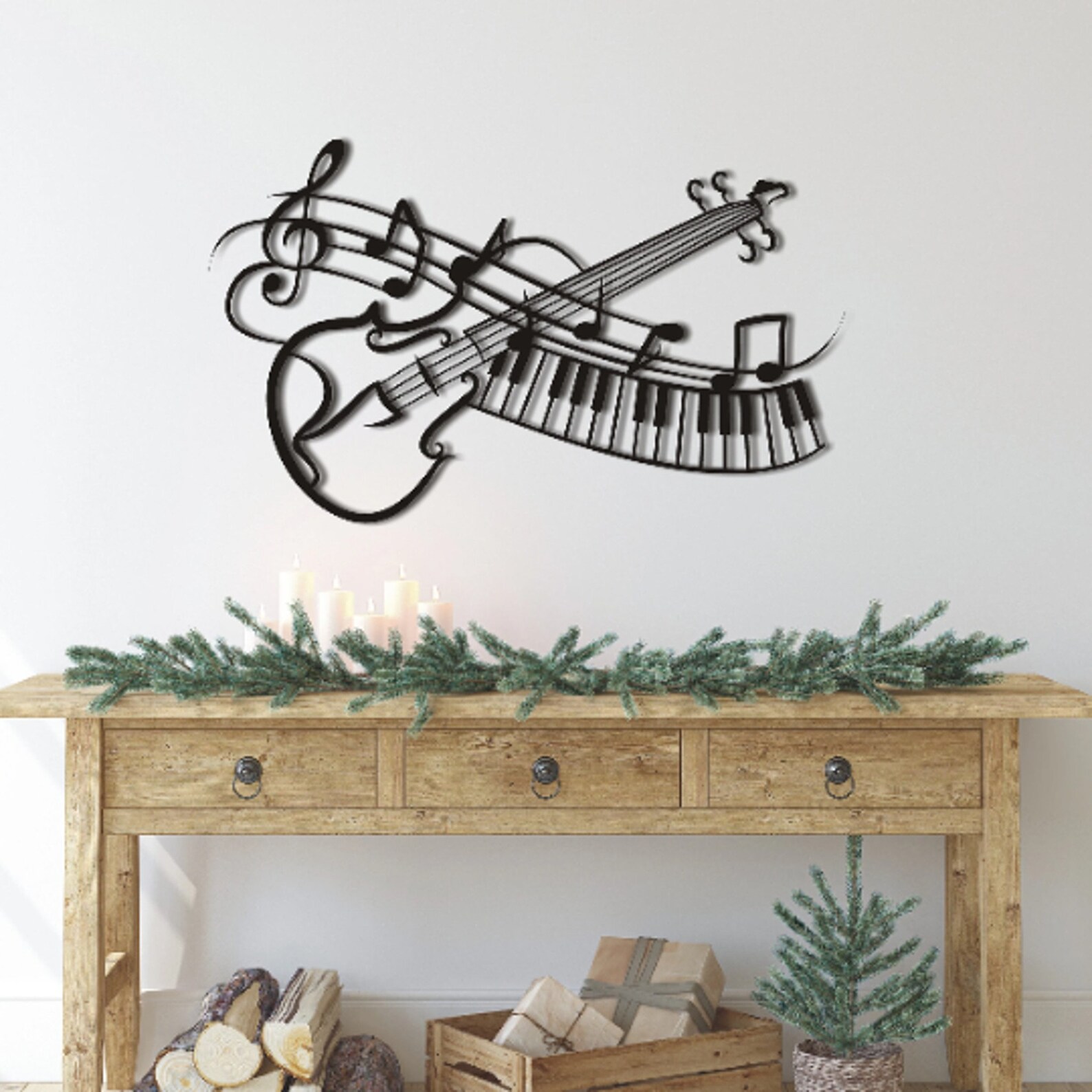 Metal Wall Decor, Living Room Decoration, Music Decor, Music Notes Wall ...