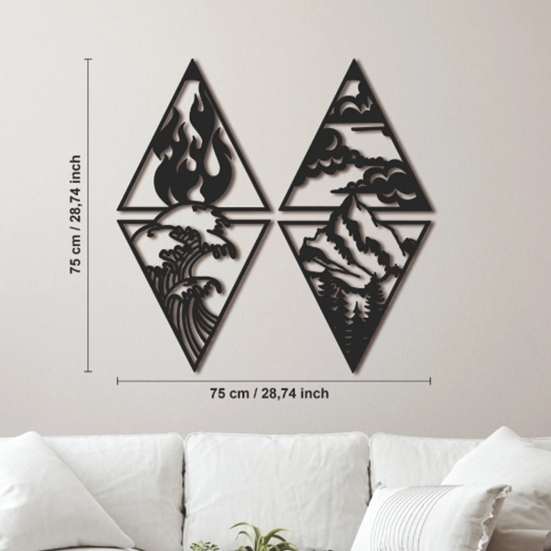 Elements Metal Wall Art Decor, Metal Wall Decor, Wall Decoration ...