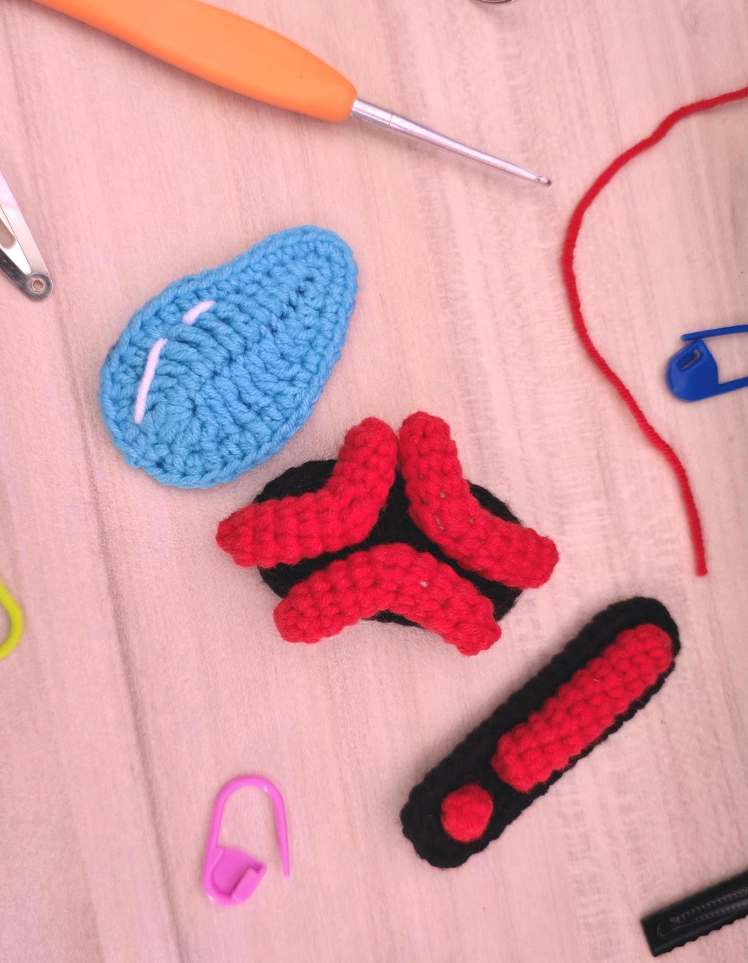 Handmade Crochet Angry, Drop, Exclamation Mark Manpu Hairclip Cute ...