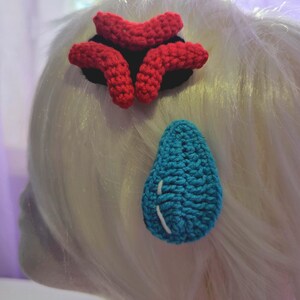 Handmade Crochet Angry, Drop, Exclamation Mark Manpu Hairclip Cute ...