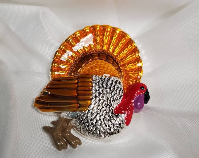 Sterling Silver or 14KT Cute Turkey With CZ Pendant for Necklace - Etsy