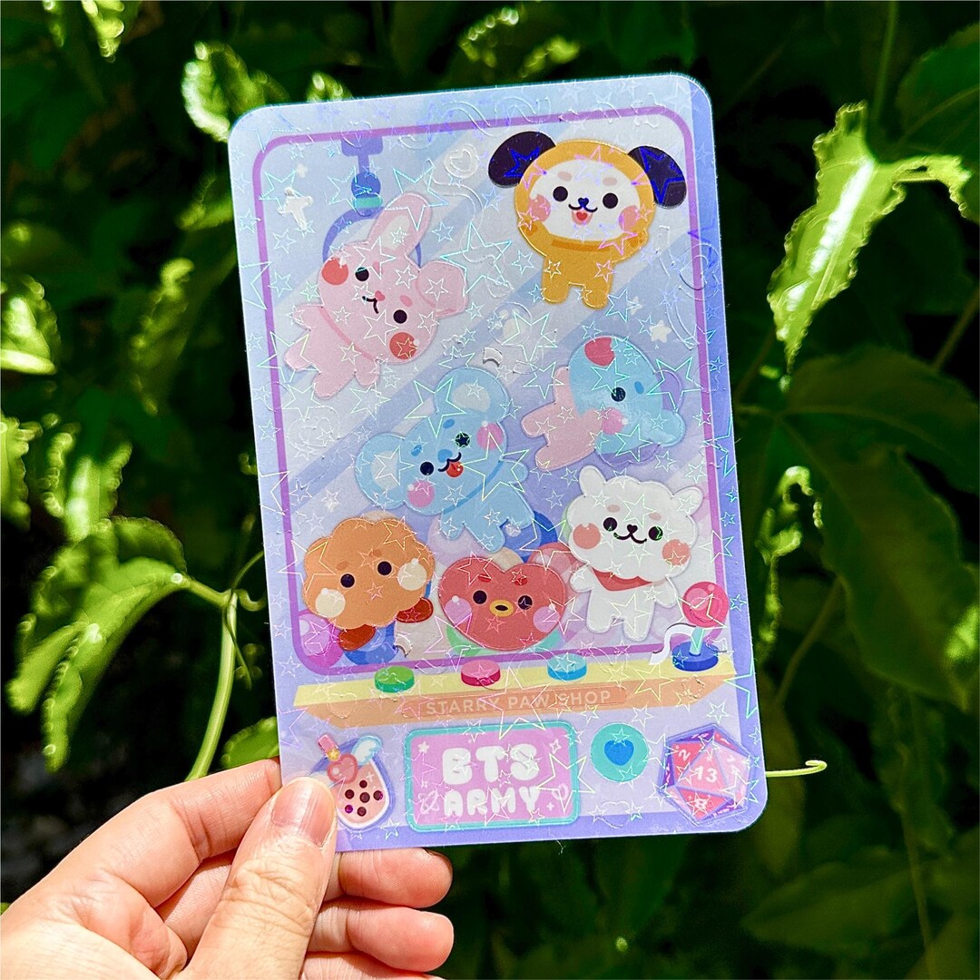 Kpop Claw Machine Sticker Sheets: Bt21, Newjeans, Atiny | Sparkly ...
