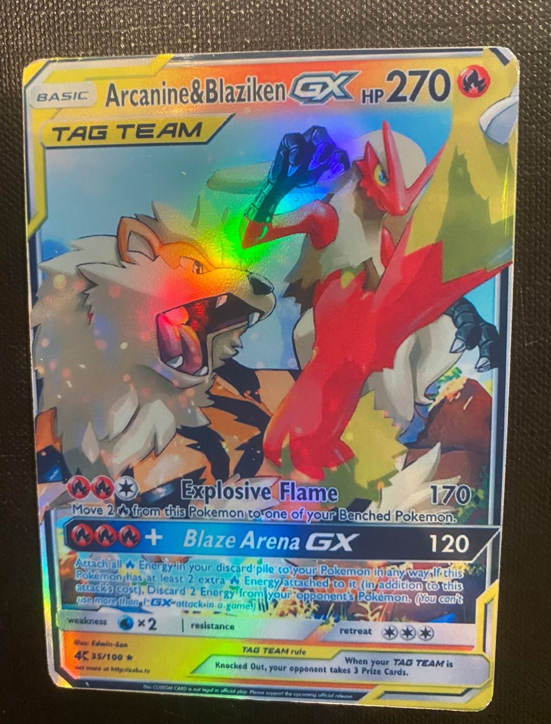 Blaziken Arcanine Charizard Gx Ex Vmax V Pokémon Card Orica Holographic ...
