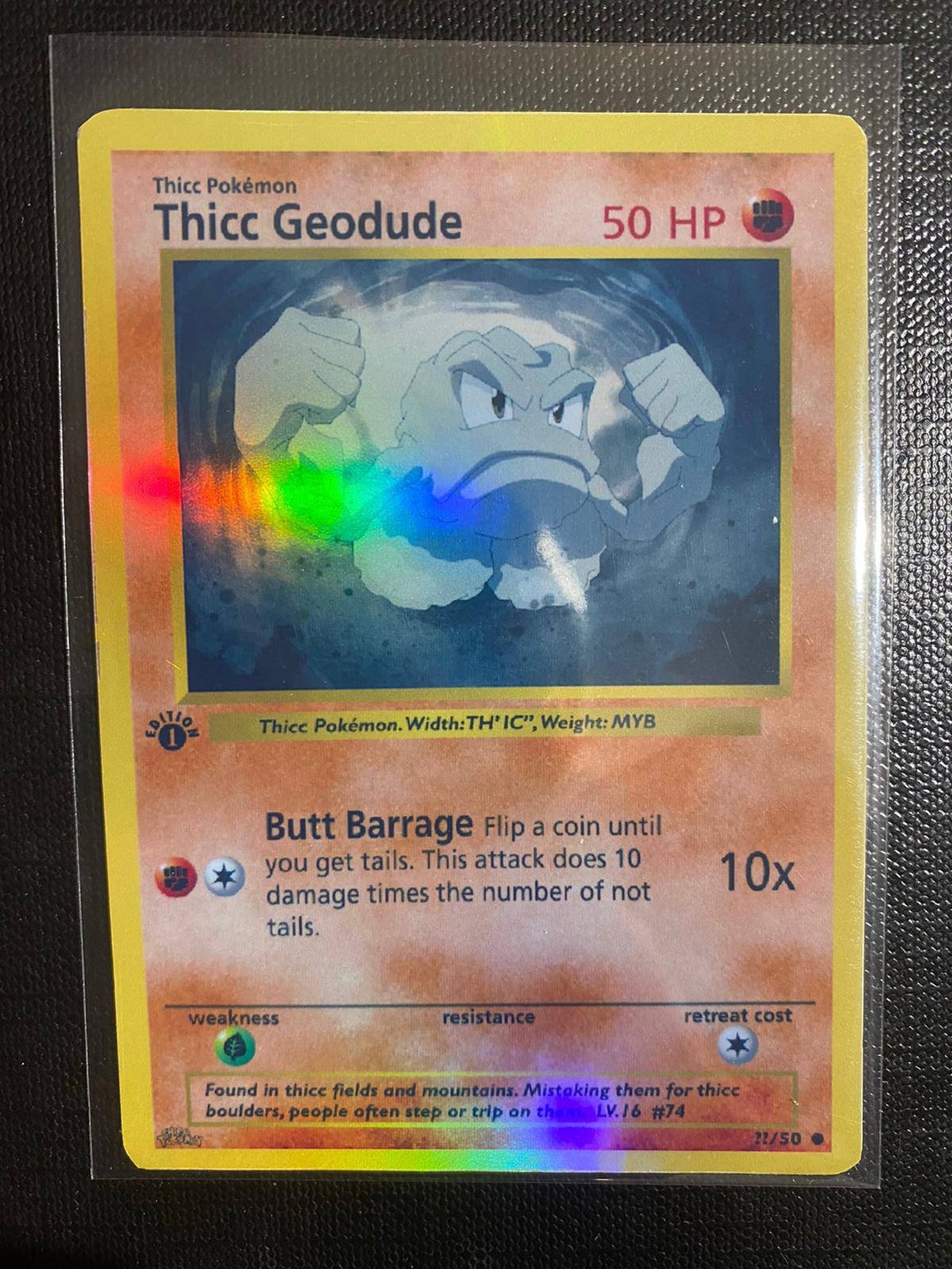 Thicc Geodude Charizard Gx Ex Vmax V Pokémon Card Orica Etsy