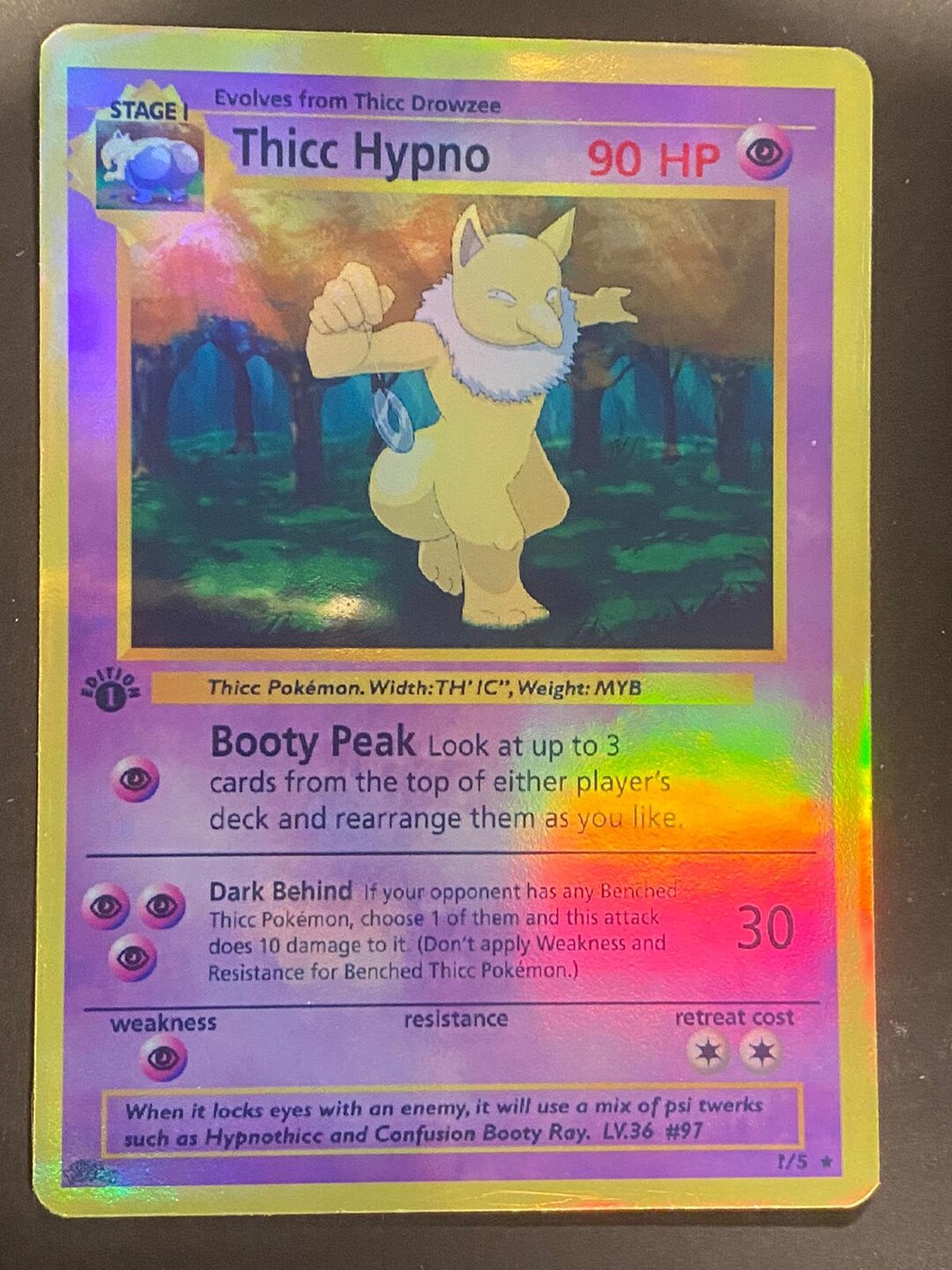 Thicc Hypno Charizard Gx Ex Vmax V Pokémon Card Orica Holographic ...