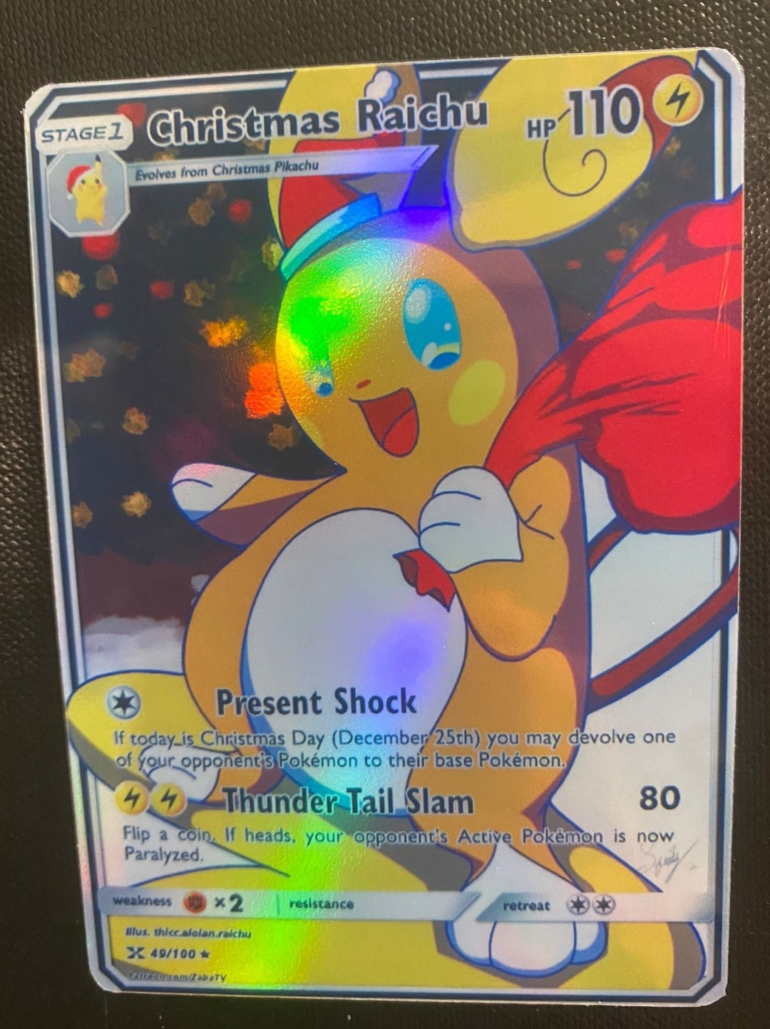 Christmas Raichu Gx Tag Team Charizard Ex Vmax V Pokémon Card - Etsy