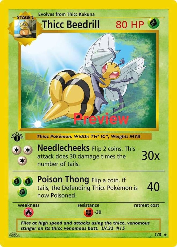 Thicc Beedrill Charizard gx ex vmax v Pokémon card Orica | Etsy México