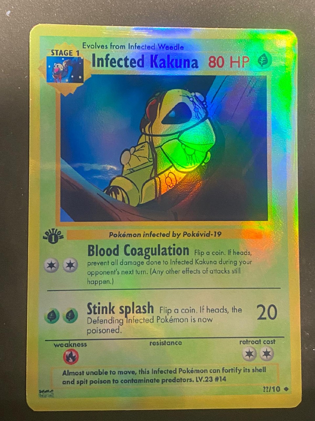 Infected Kakuna Charizard Gx Ex Vmax V Pokémon Card Orica Holographic ...