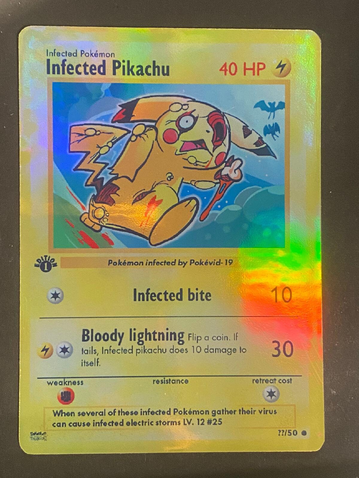 Infected Pikachu Charizard Gx Ex Vmax V Pokémon Card Orica Holographic ...