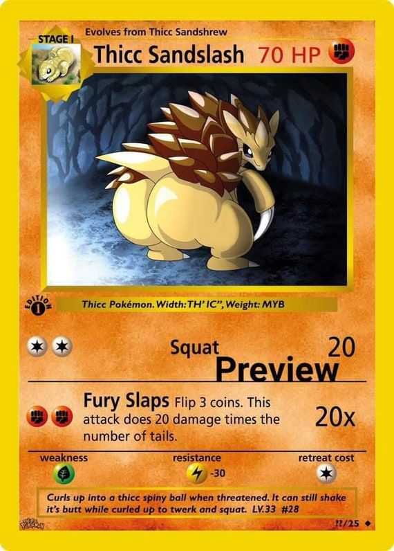 Thicc Sandslash Charizard Gx Ex Vmax V Pokémon Card Orica | Etsy
