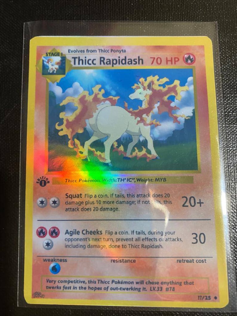 Thicc Ponyta Rapidash Venusaur Charizard Gx Ex Vmax V Pokémon - Etsy ...