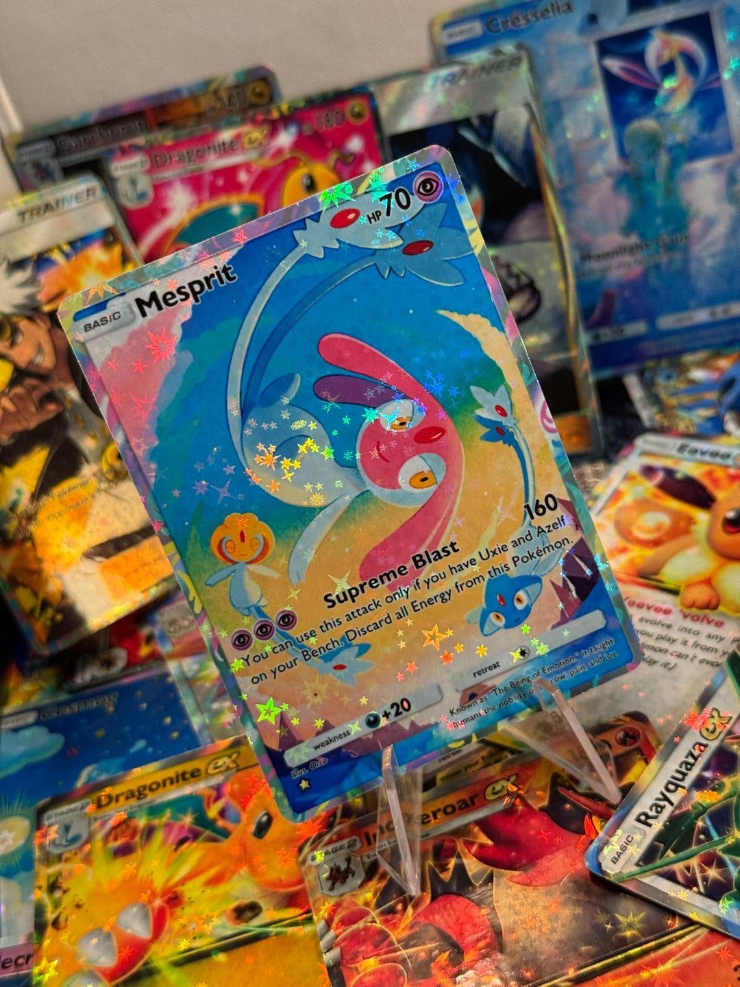 Mesprit Shiny Shining Ex Tcg Gx Vmax V Card Holographic Pikachu Pokemon ...
