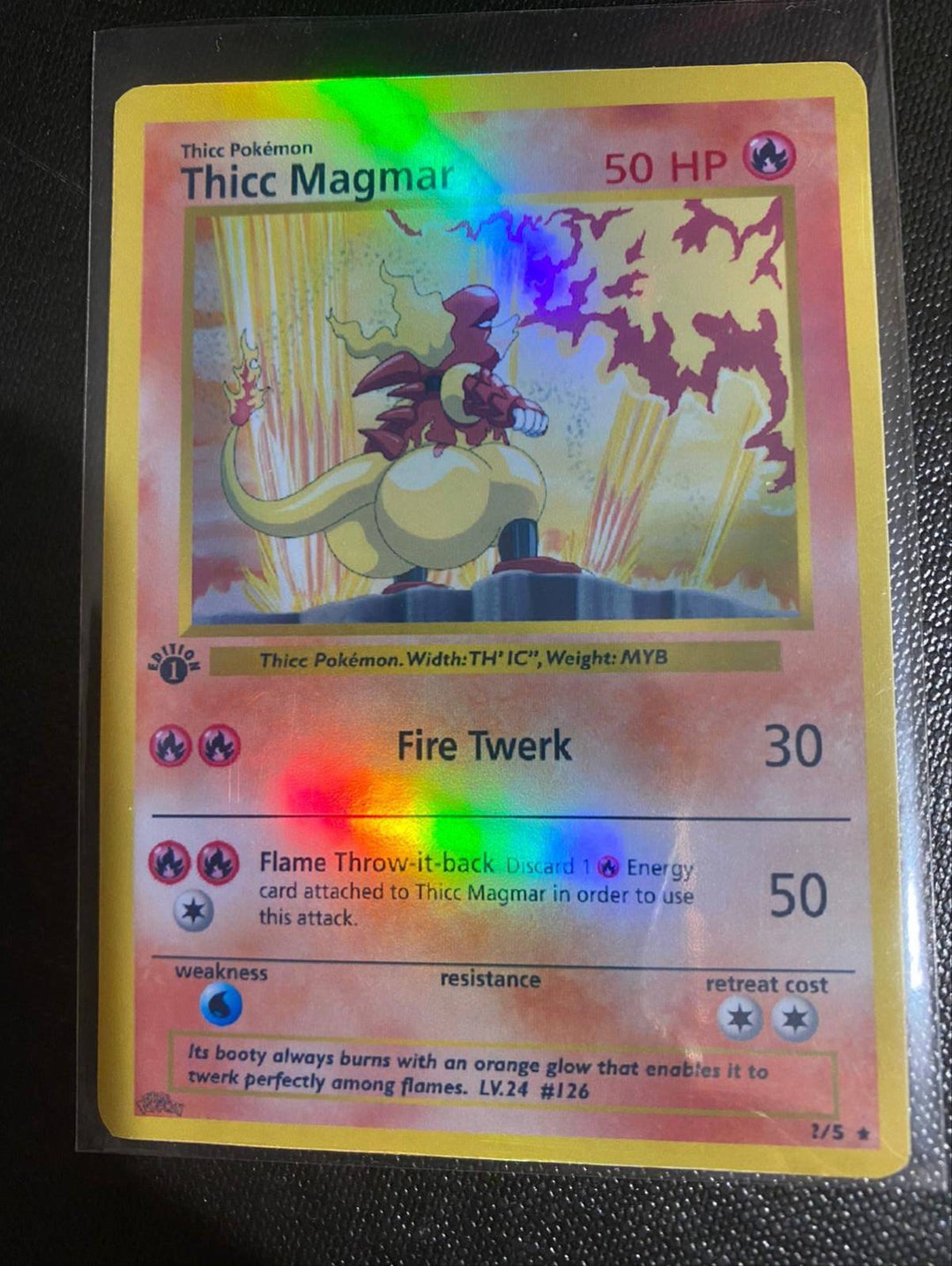 Thicc Magmar Charizard Gx Ex Vmax V Pokémon Card Orica Holographic ...