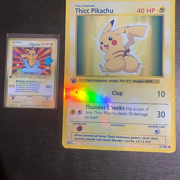 Thick Pikachu Card - Etsy