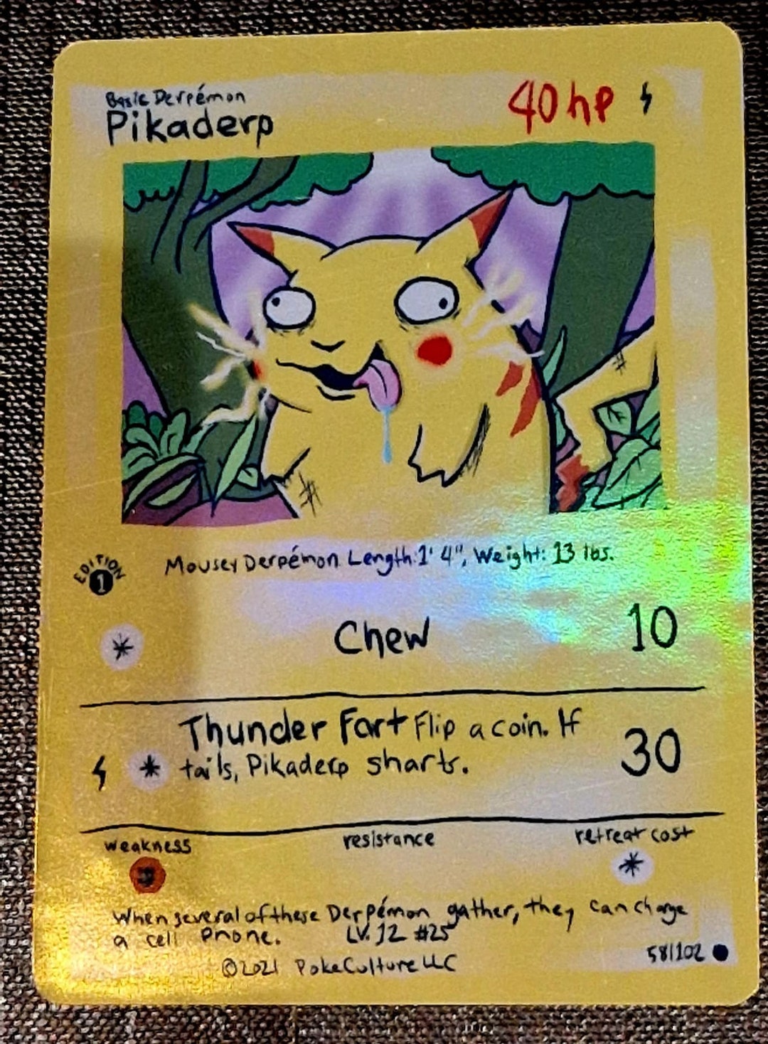 Pikaderp Pikachu Derpy Charizard Gx Ex Vmax V Pokémon Card Orica ...