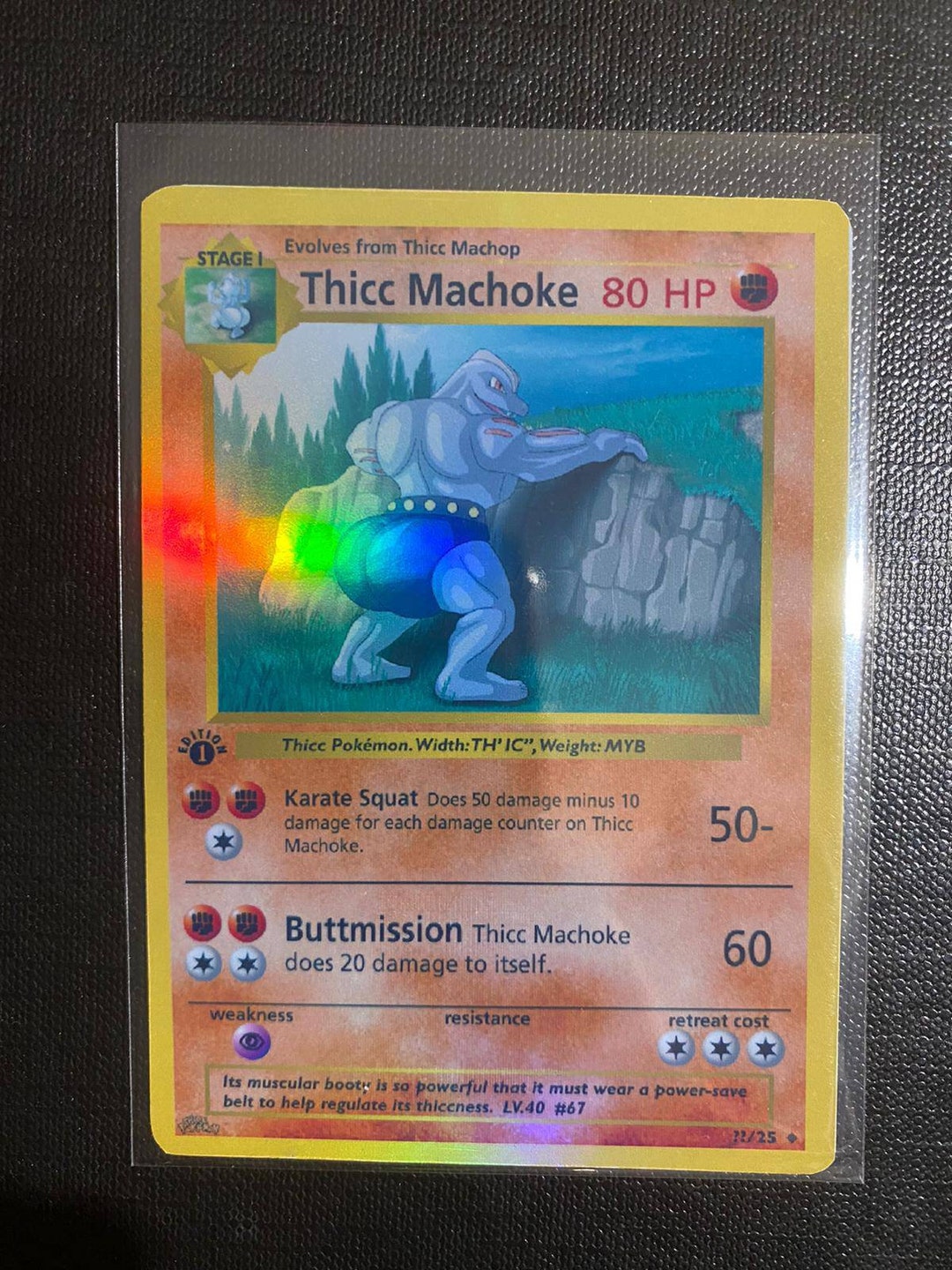 Thicc Machoke Charizard Gx Ex Vmax V Pokémon Card Orica Holographic ...