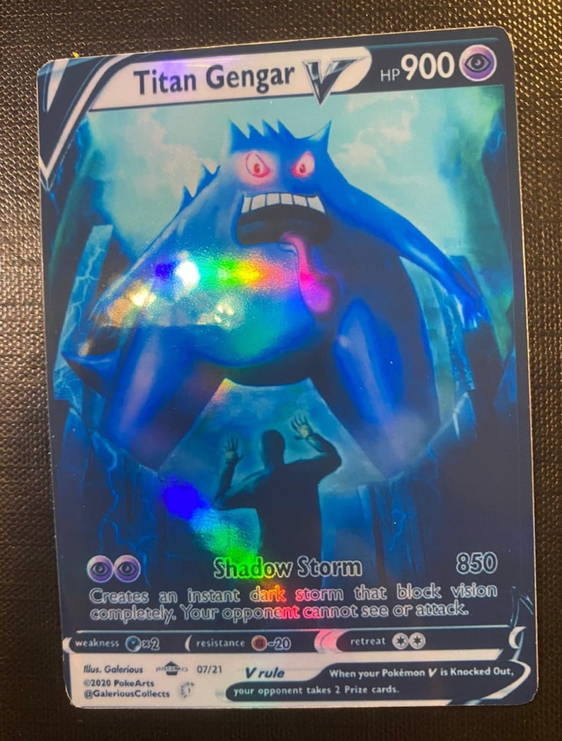 Titan Gengar Gx Ex Vmax V Card Orica Holographic Pikachu Pokemon ...