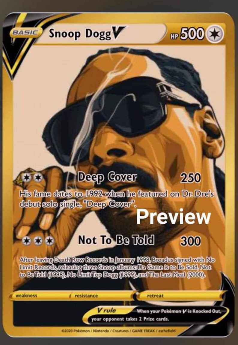 Snoop Dogg Collectible Charizard Gx Ex Vmax V Pokémon Card | Etsy