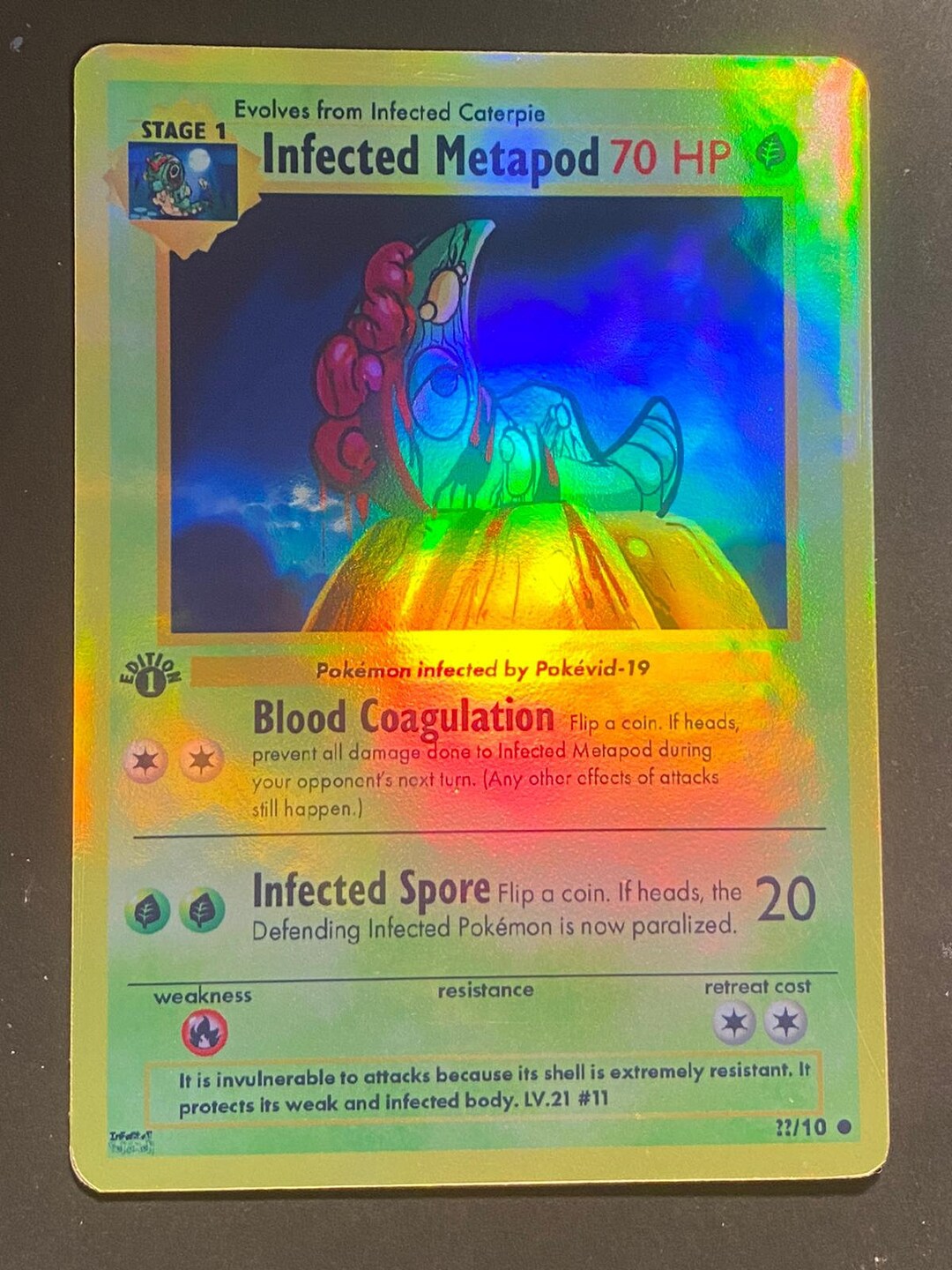Infected Metapod Charizard Gx Ex Vmax V Pokémon Card Orica Holographic ...