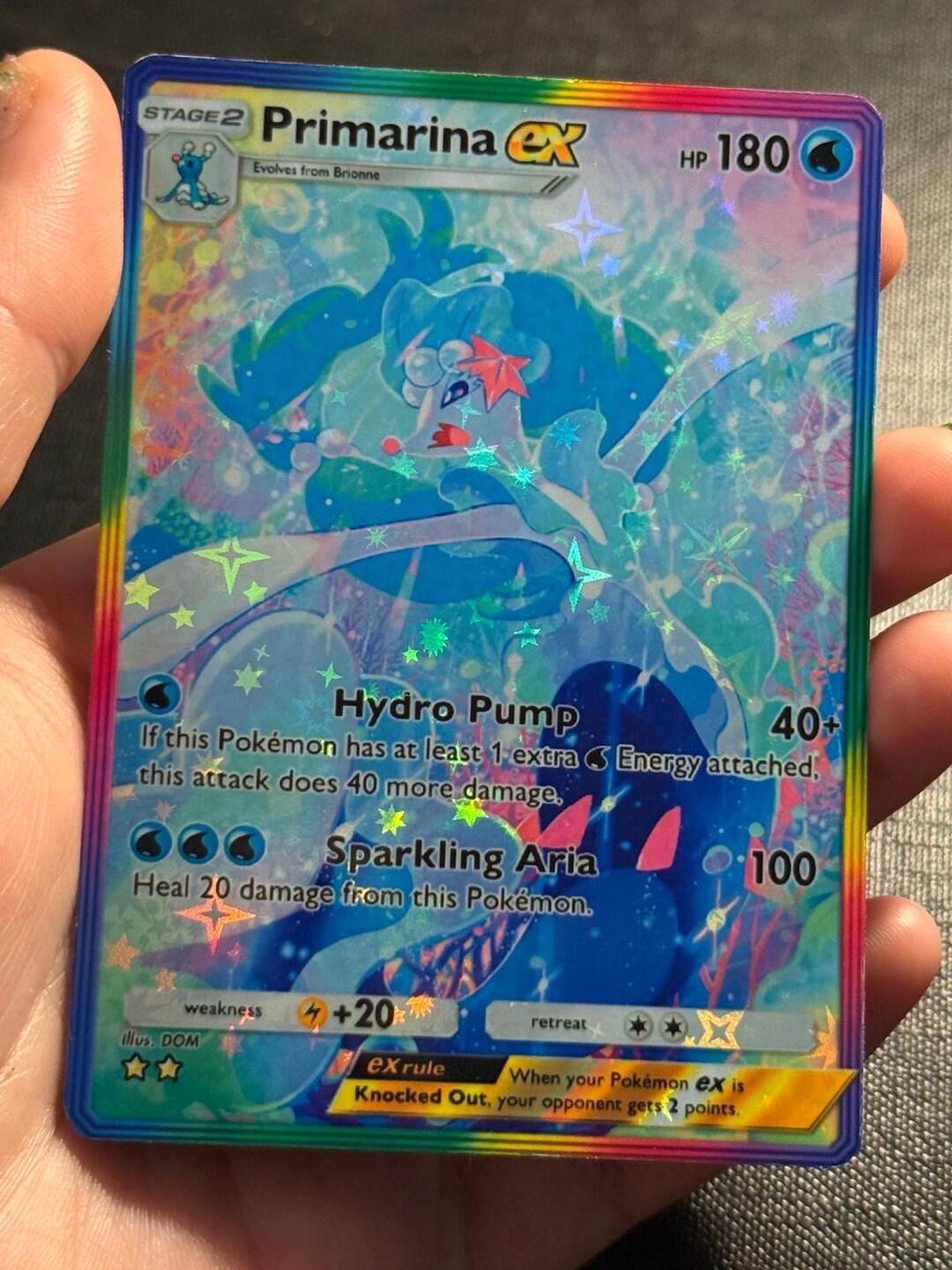 Primarina Ex Pocket App Tcg Gx Ex Vmax V Card Orica Holographic Pikachu ...