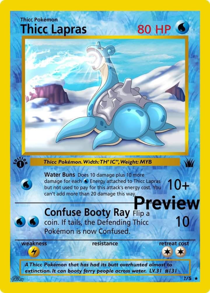 Thicc Lapras Charizard Gx Ex Vmax V Pokémon Card Orica | Etsy