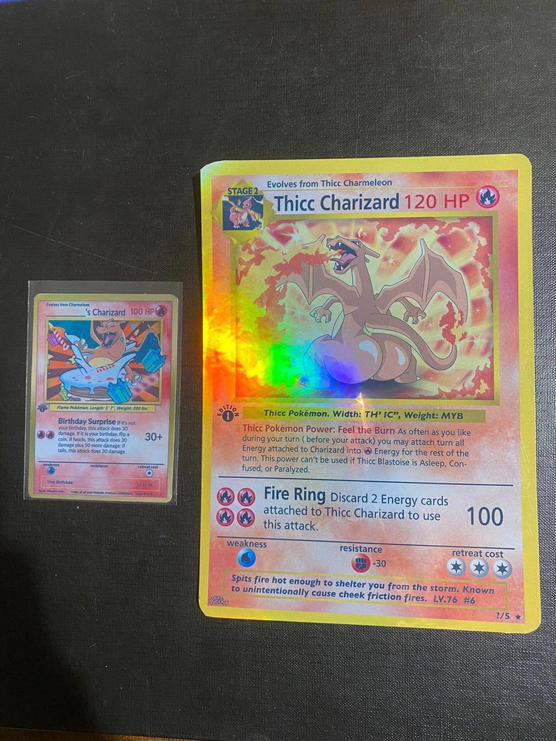 Thicc Charizard Jumbo Gx Ex Vmax V Pokémon Card Orica - Etsy Canada