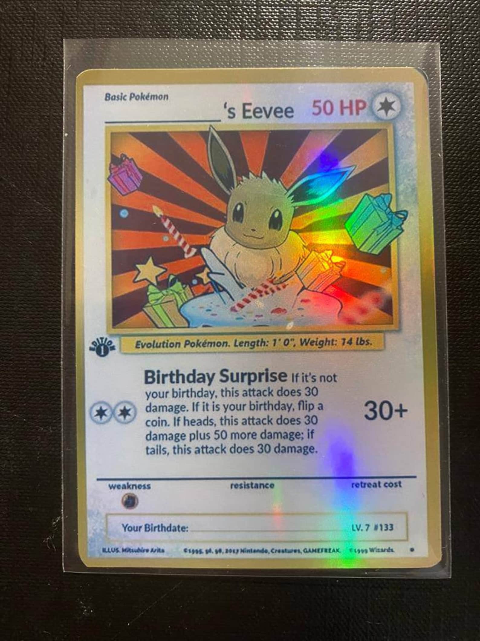 Happy Birthday Eevee Charizard Gx Ex Vmax V Pokémon Card Orica - Etsy