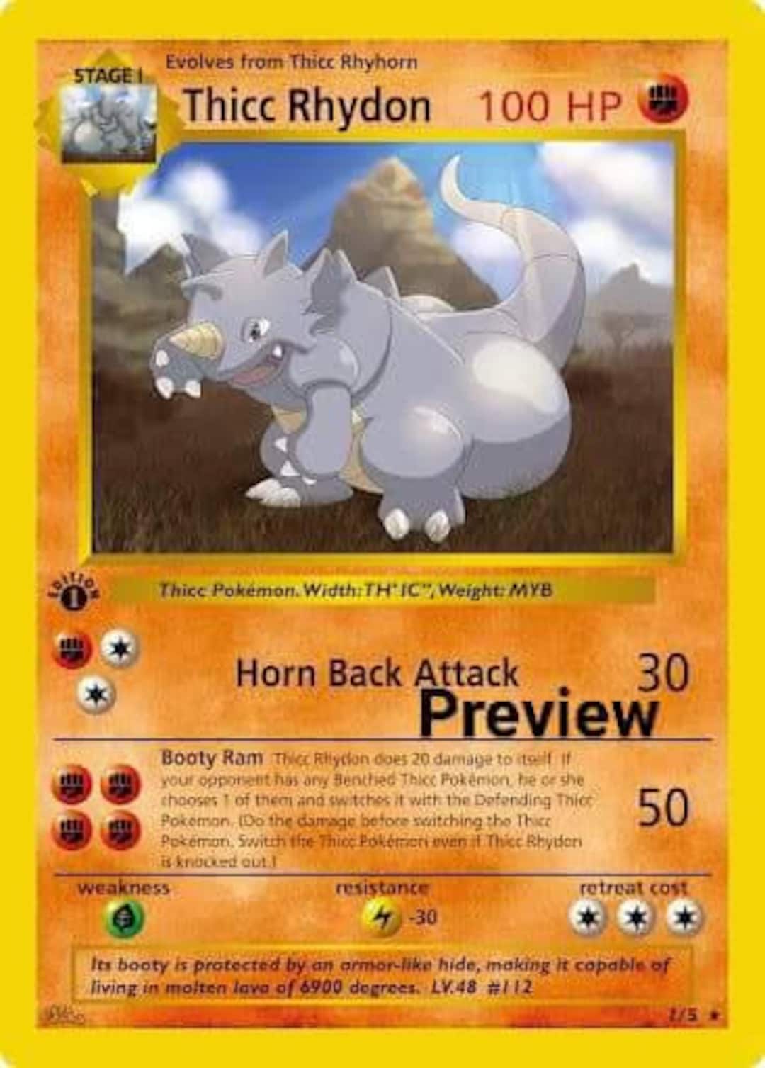 Thicc Rhydon Charizard Gx Ex Vmax V Pokémon Card Orica - Etsy Australia