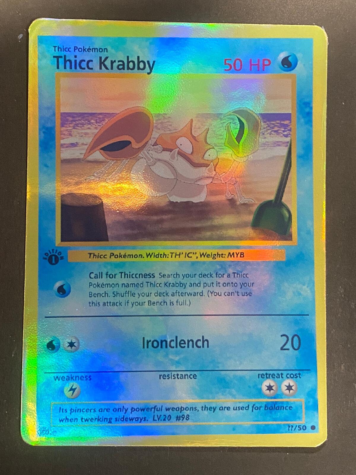 Thicc Krabby Charizard Gx Ex Vmax V Pokémon Card Orica Holographic ...