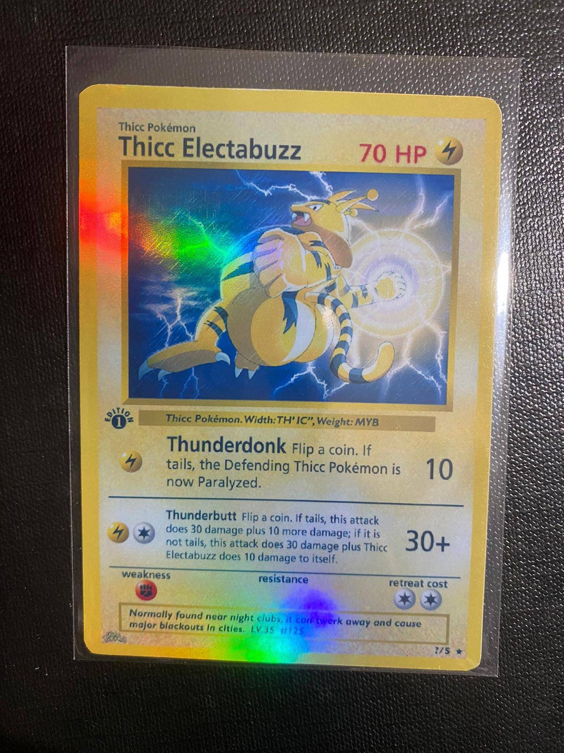 Thicc Electabuzz Charizard Gx Ex Vmax V Pokémon Card Orica | Etsy