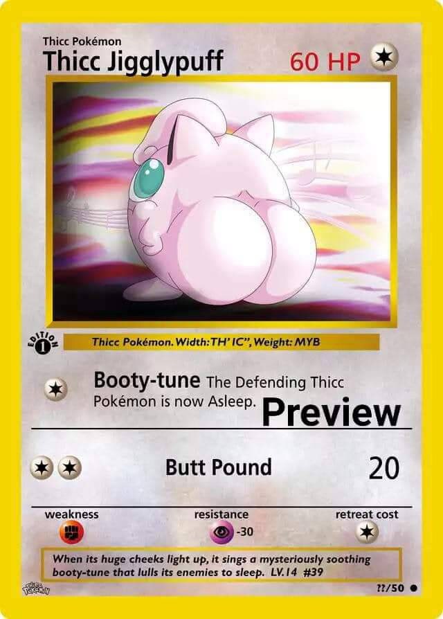 Thicc Jigglypuff Charizard Gx Ex Vmax V Pokémon Card Orica Etsy