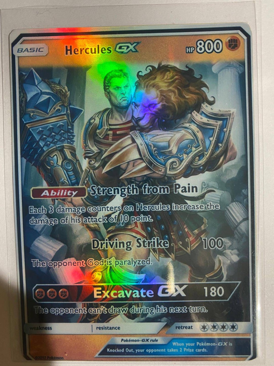 Hercules God Egyptian Greek Gx Ex Vmax V Pokémon Card Orica Holographic ...
