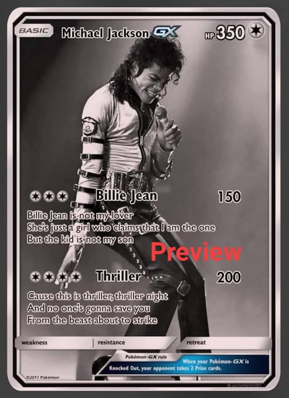 Michael Jackson Collectible Charizard Gx Ex Vmax V Pokémon | Etsy