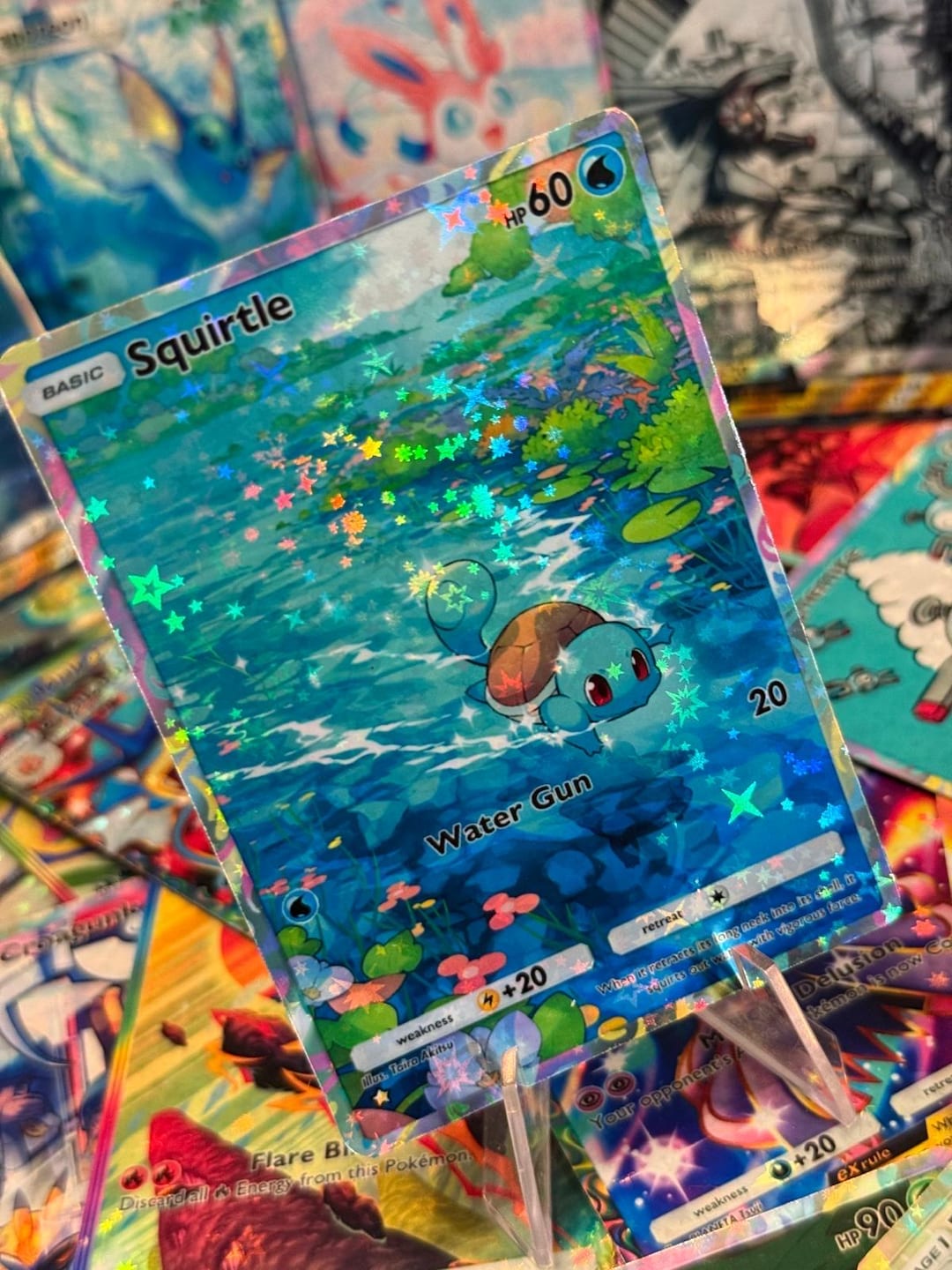 Squirtle Shiny Shining Ex Pocket App Tcg Gx Vmax V Card Holographic ...