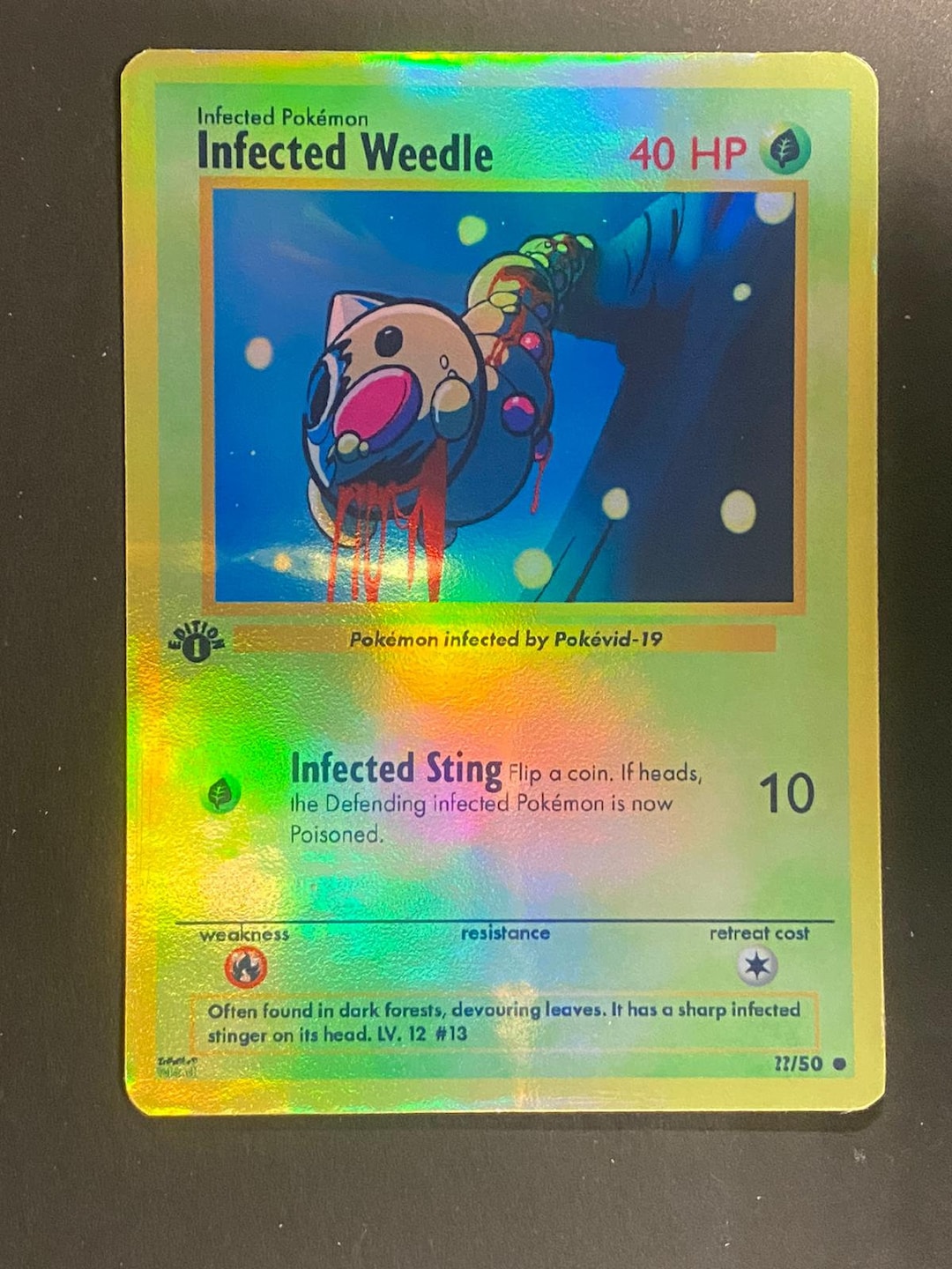 Infected Weedle Charizard Gx Ex Vmax V Pokémon Card Orica Holographic ...