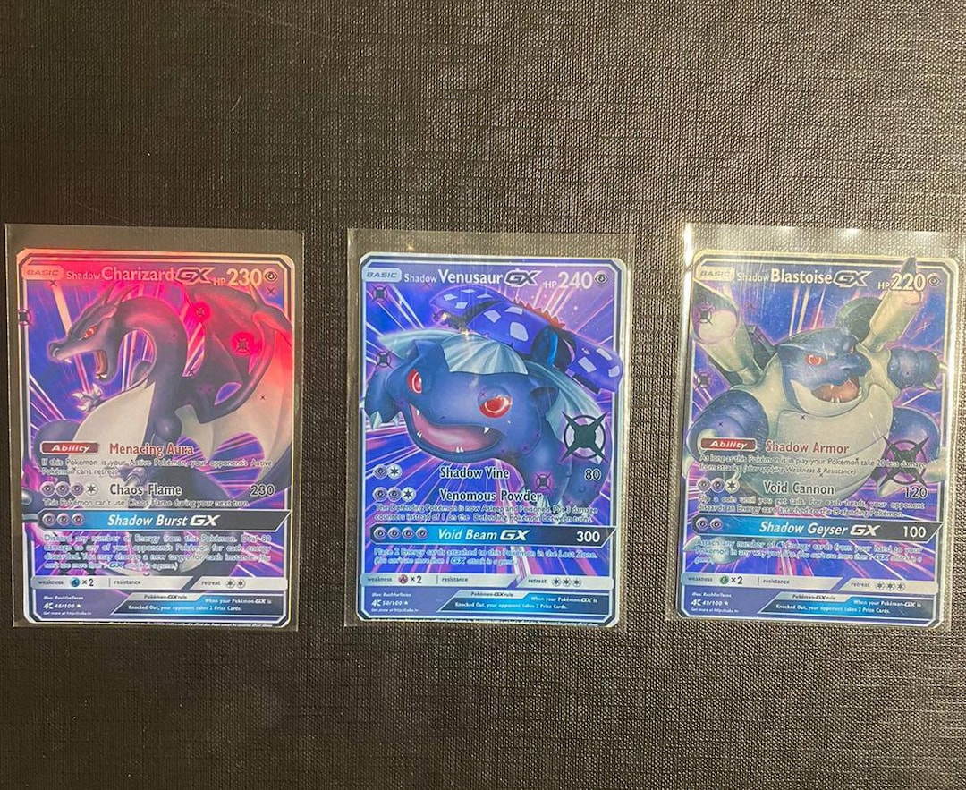 Shadow Charizard Gx Ex Vmax V Pokémon Card Orica Holographic - Etsy