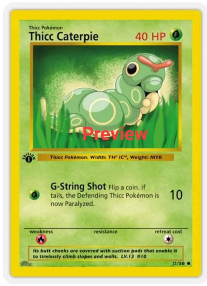 Thicc Caterpie Charizard Gx Ex Vmax V Pokémon Card Orica - Etsy UK