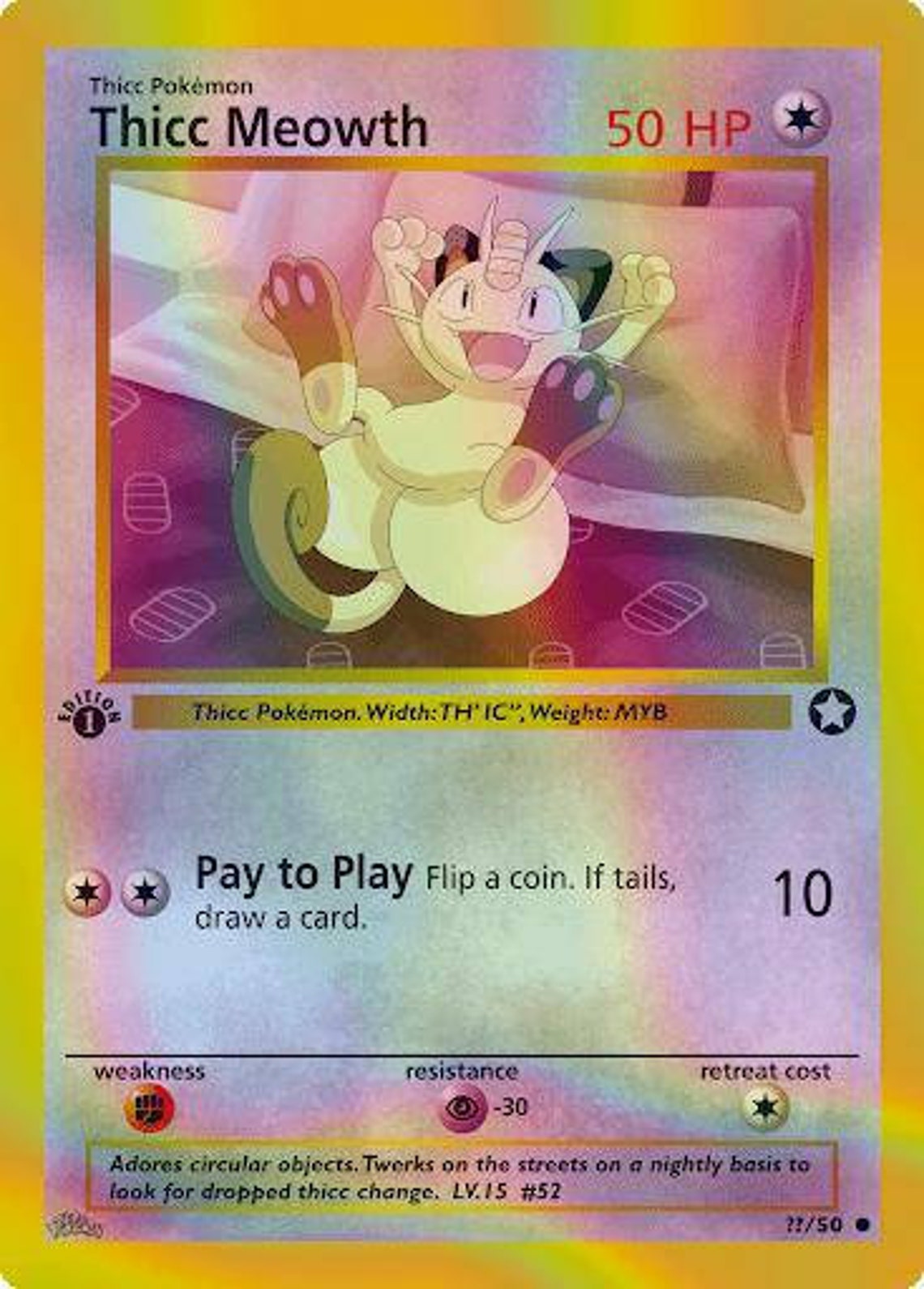 Thicc Meowth Charizard Gx Ex Vmax V Pokémon Card Orica Etsy Canada