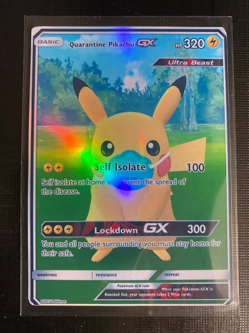 Quarantine Pikachu Gx Ex Vmax V Pokémon Card Orica Holographic - Etsy