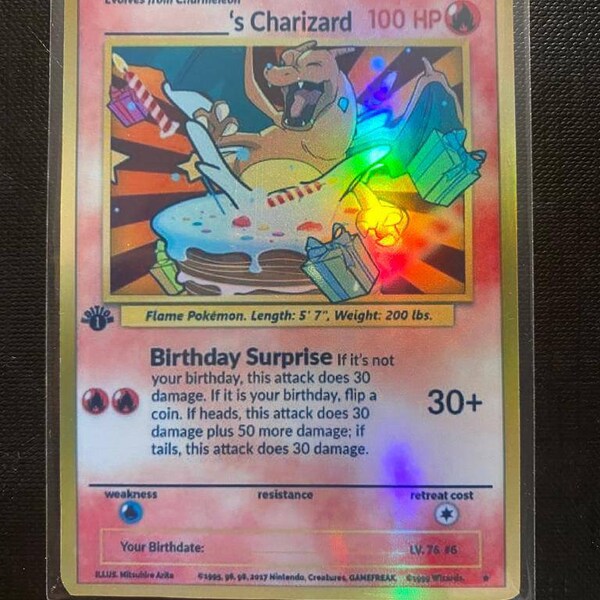 Charizard Happy Birthday Card - Etsy