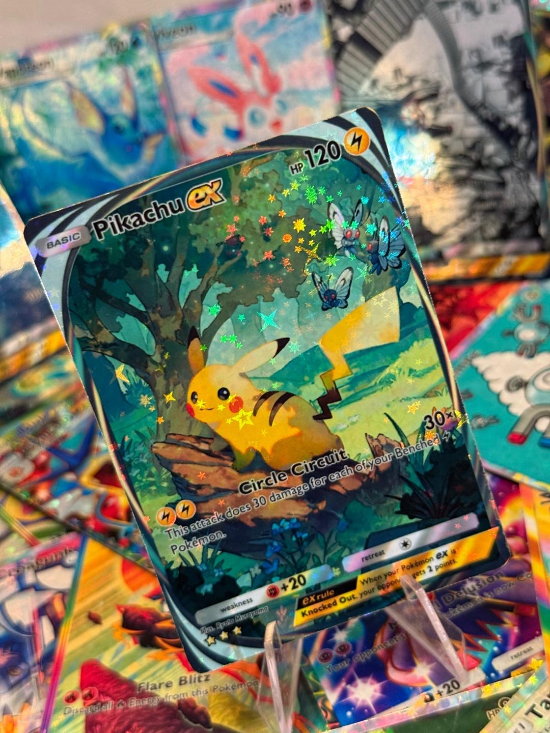Pikachu Shiny Shining Ex Tcg Gx Vmax V Card Holographic Full Art ...
