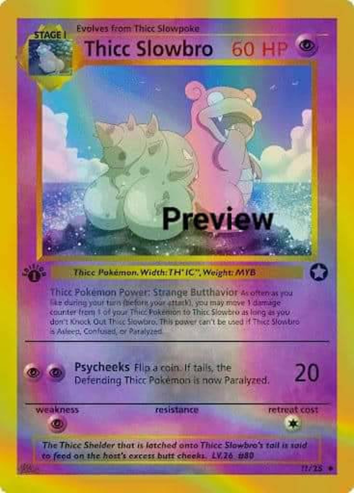 Thicc Slowbro Charizard Gx Ex Vmax V Pokémon Card Orica | Etsy