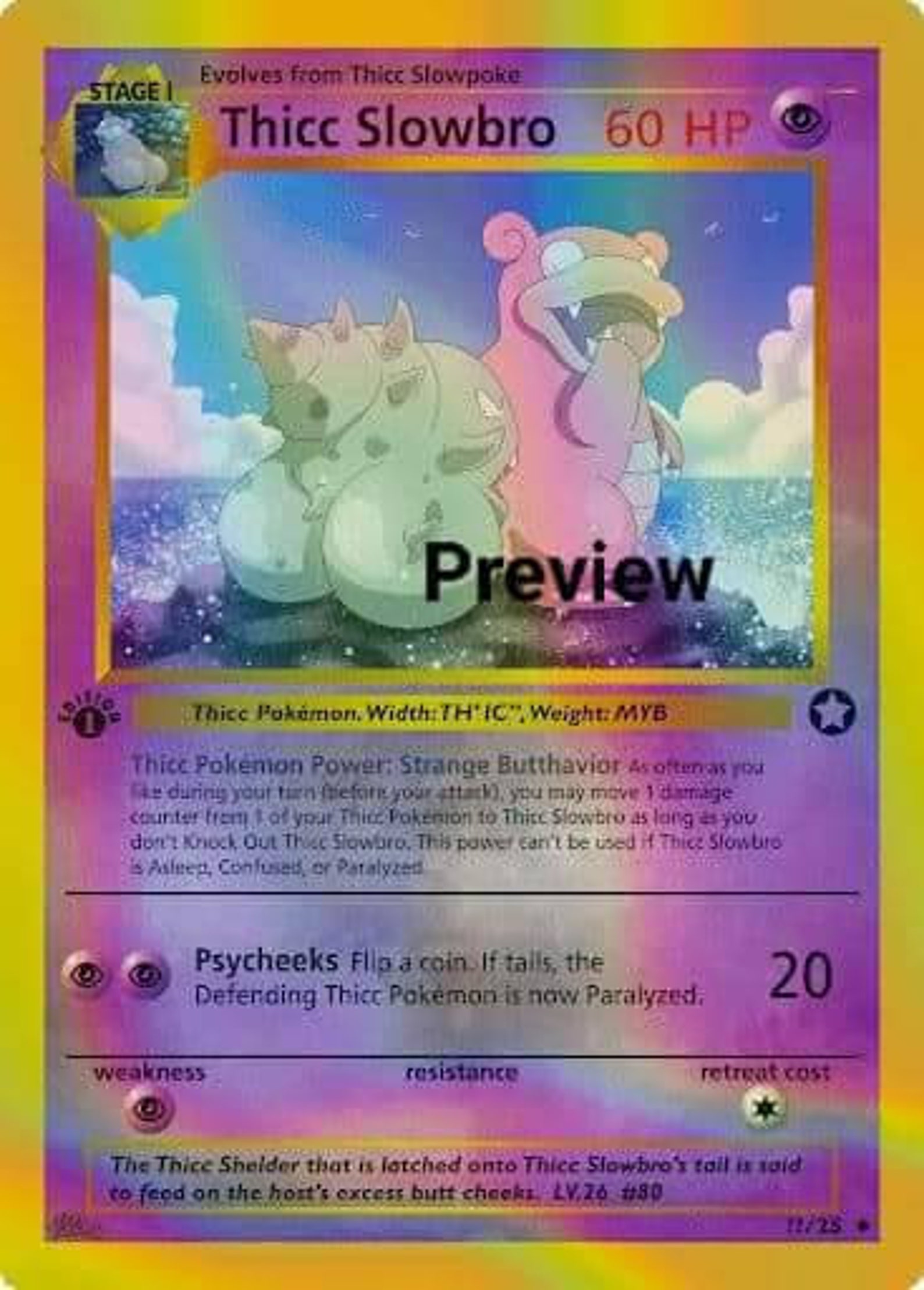 Thicc Slowbro Charizard Gx Ex Vmax V Pokémon Card Orica | Etsy