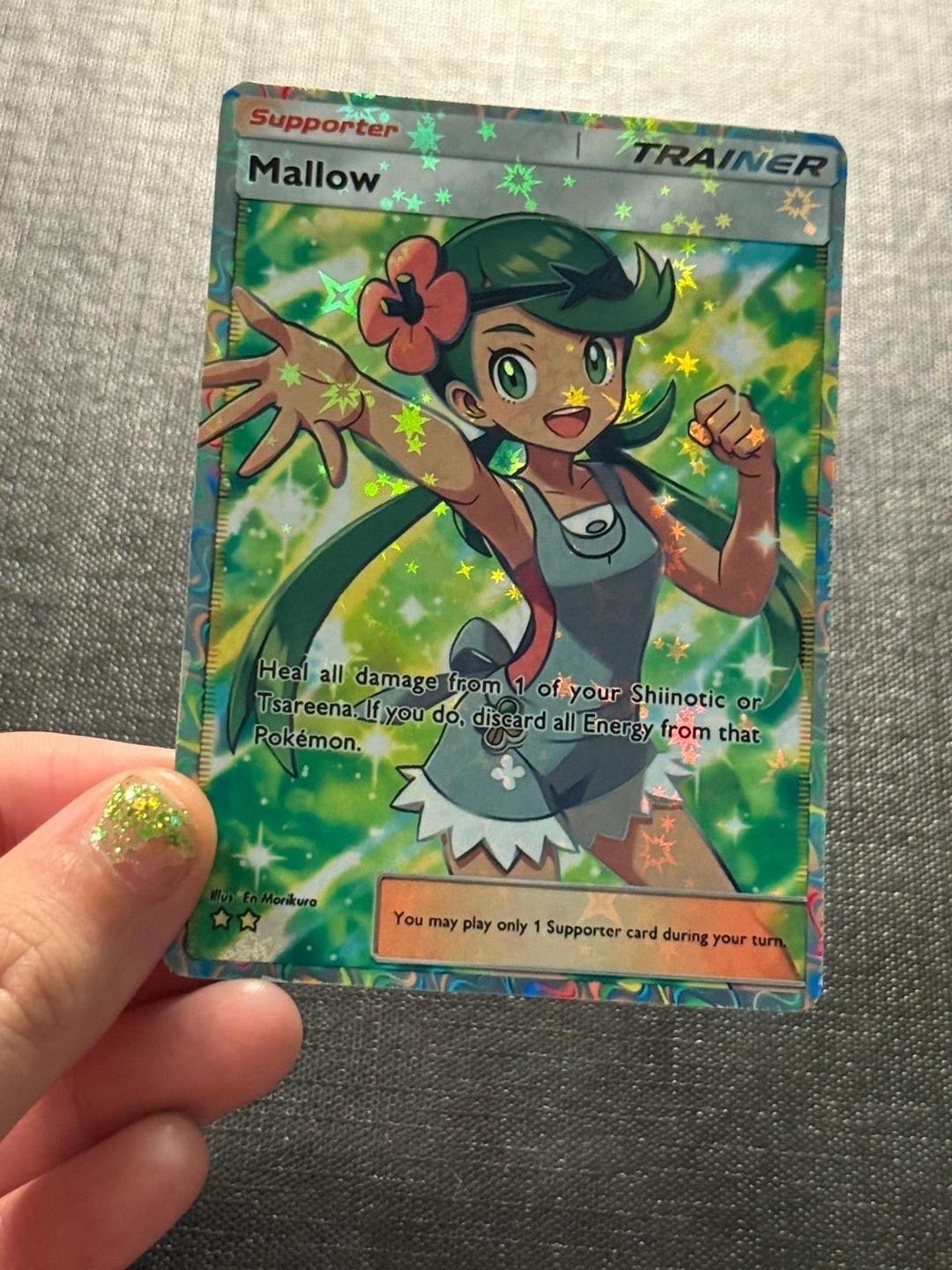 Mallow Trainer Ex Pocket App Tcg Gx Vmax V Card Holographic Pikachu ...