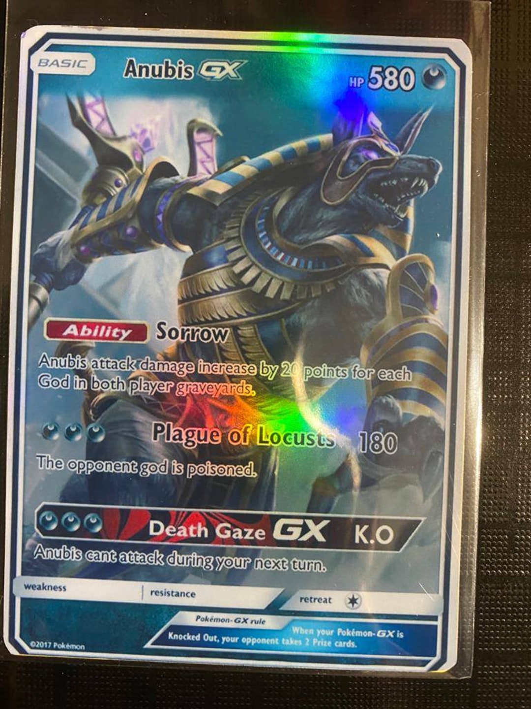 Anubis God Egyptian Greek Gx Ex Vmax V Card Orica Holographic Pikachu ...