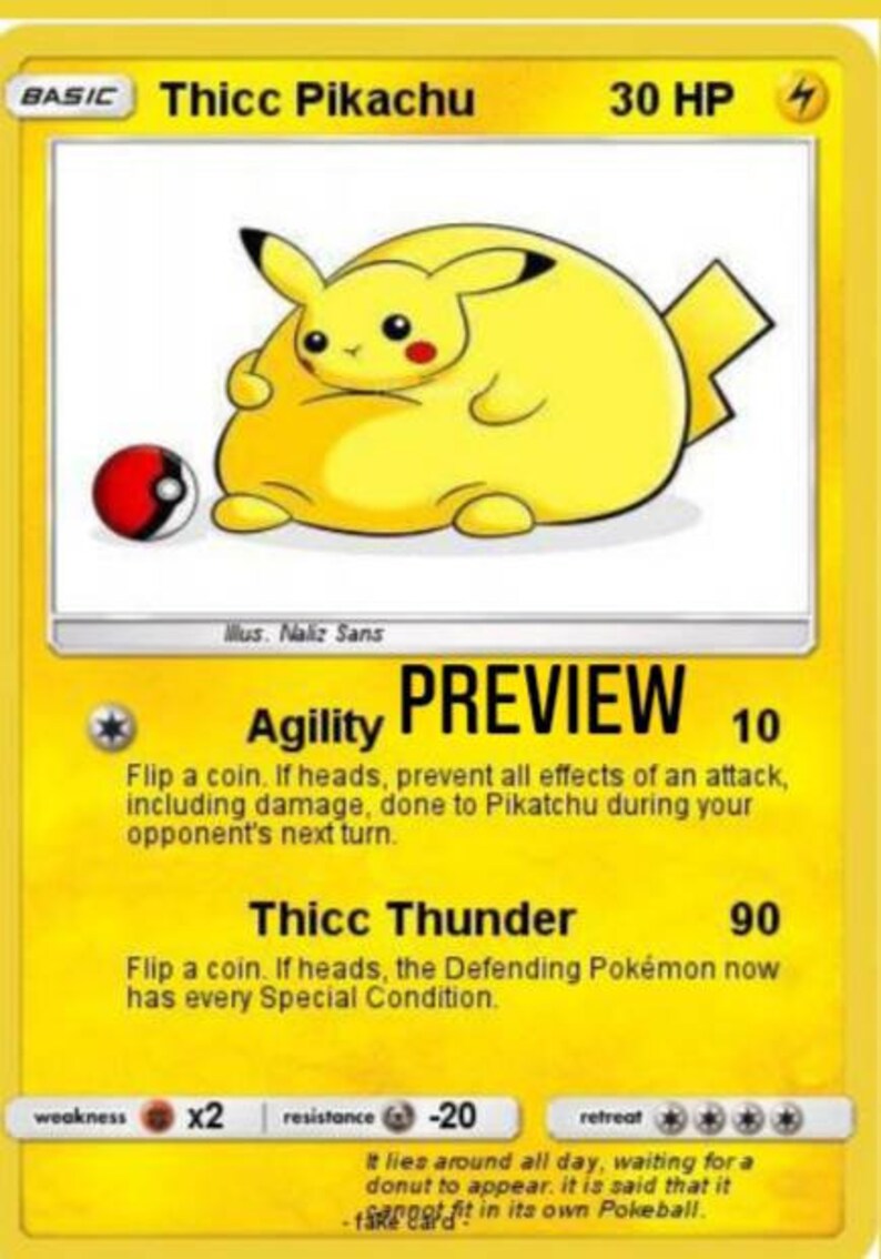 Thicc Pikachu Charizard Gx Ex Vmax V Pokémon Card Orica - Etsy