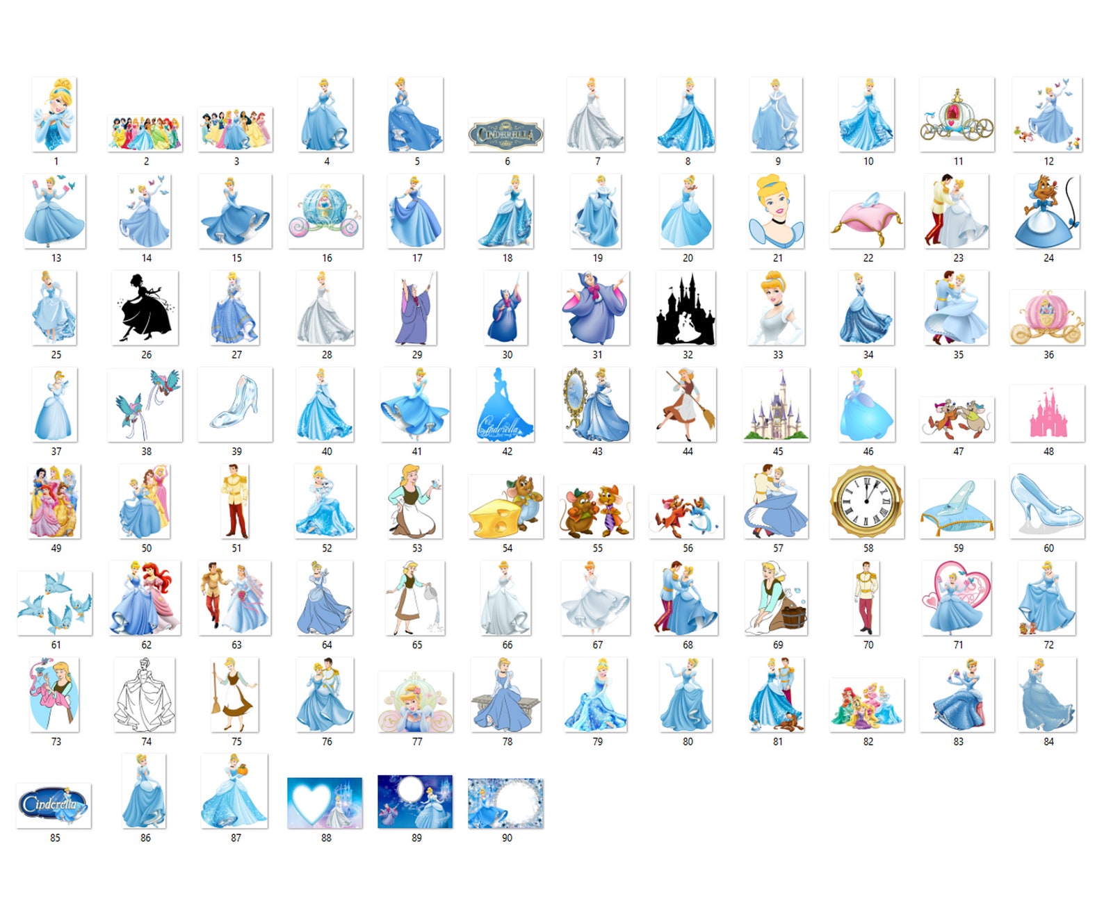 Cinderella, PNG, Cinderella Clipart, Instant Download, Printable ...